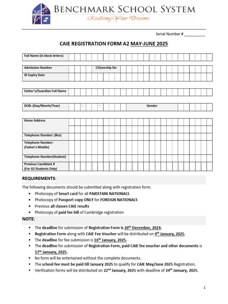 CAIE A2 Registration Guide 2025 | PDF | Government And Personhood