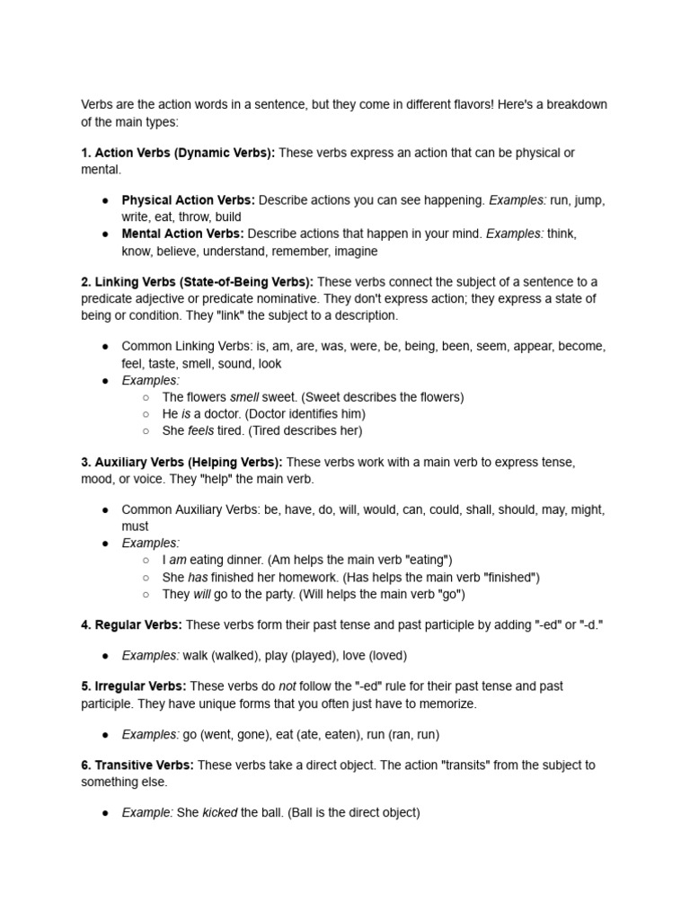 types of verb | PDF