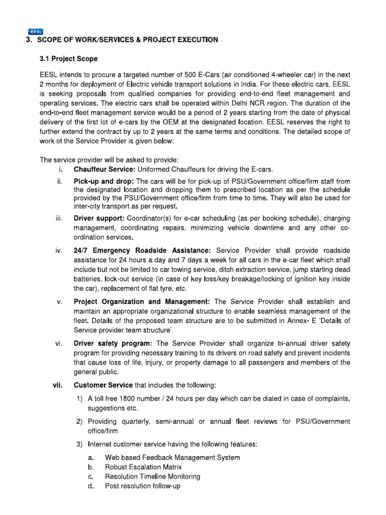 EESL Fleet Scope | PDF