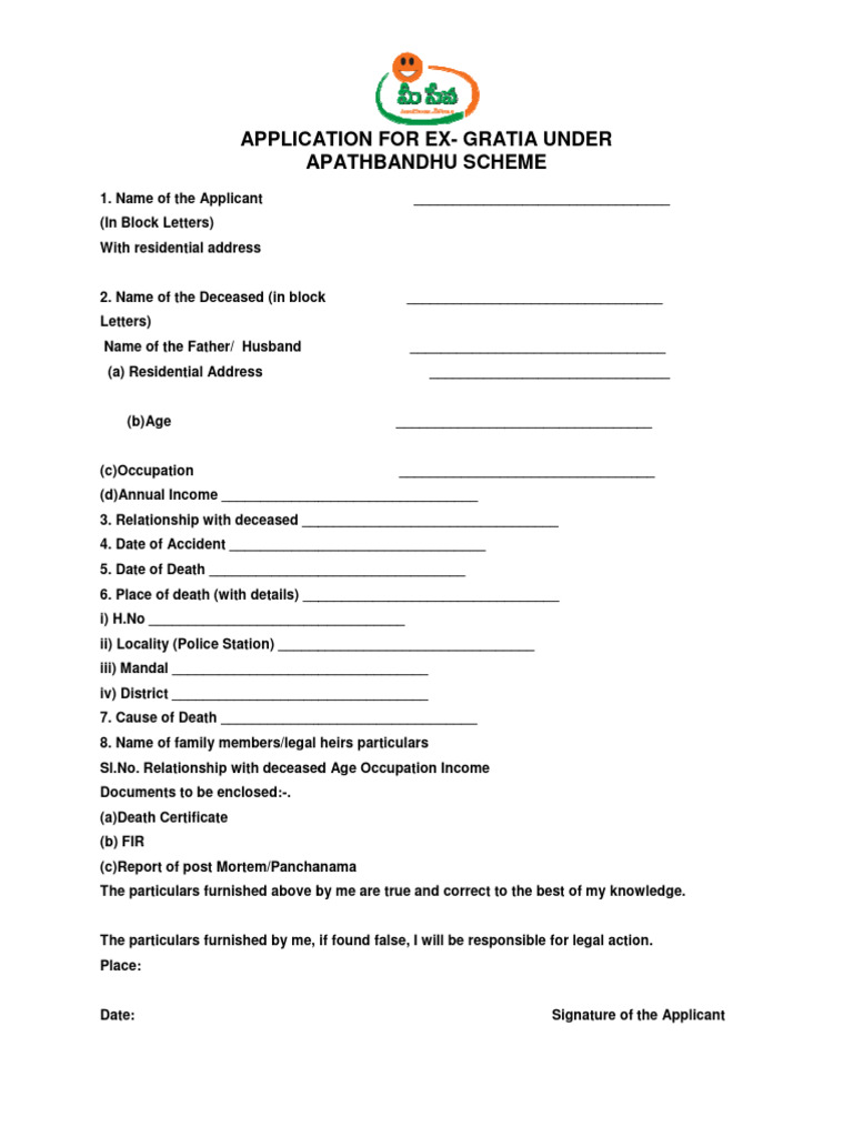 Apathbandhu Scheme Application Form | PDF