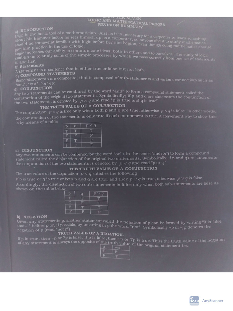 Logic and Mathematical Proofs | PDF