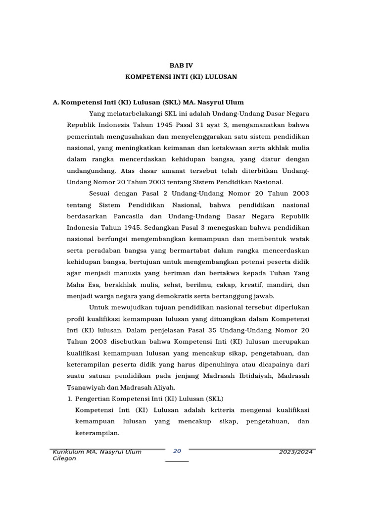 5. Lamp. Dok-1 (SKL & KI-KD) MA-NU Tp. 2022-2023 | PDF