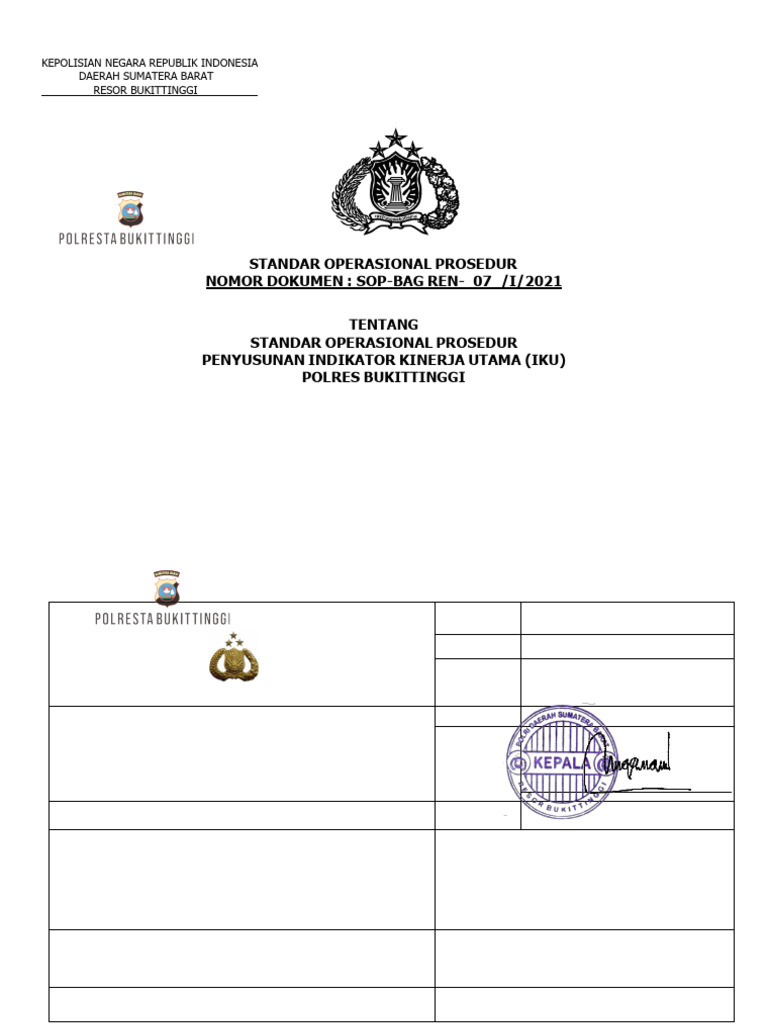 SOP PENYUSUNAN INDIKATOR KINERJA UTAMA (IKU) - Dikonversi | PDF