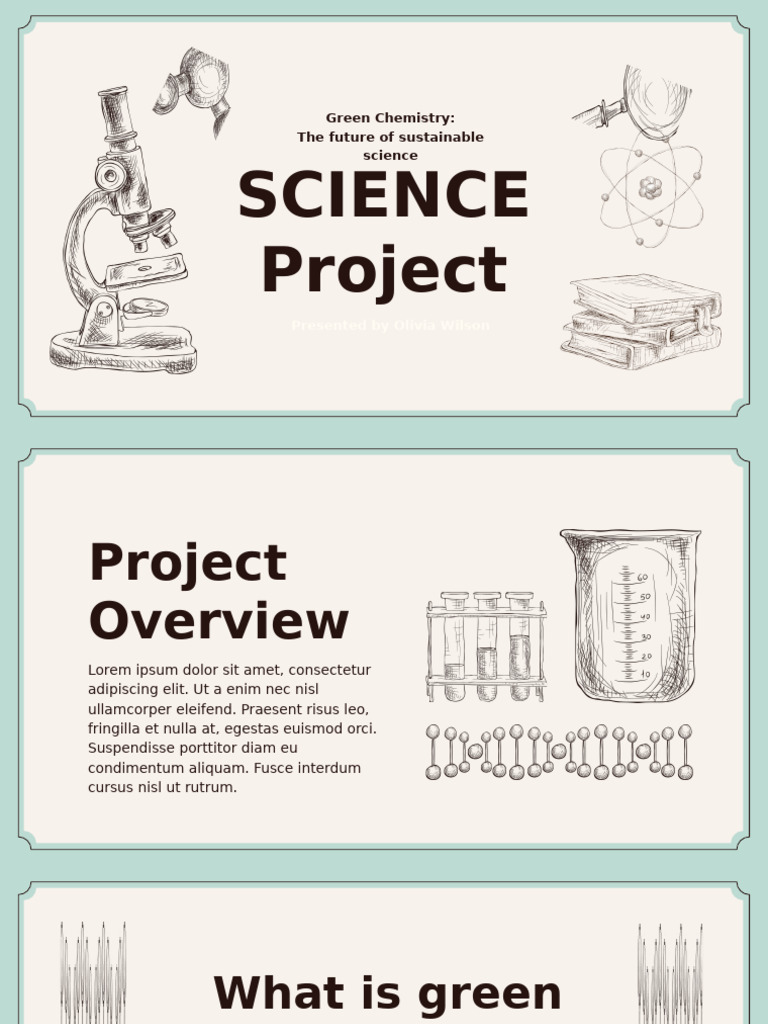 Cream and Green Illustrative Science Project Presentation | PDF