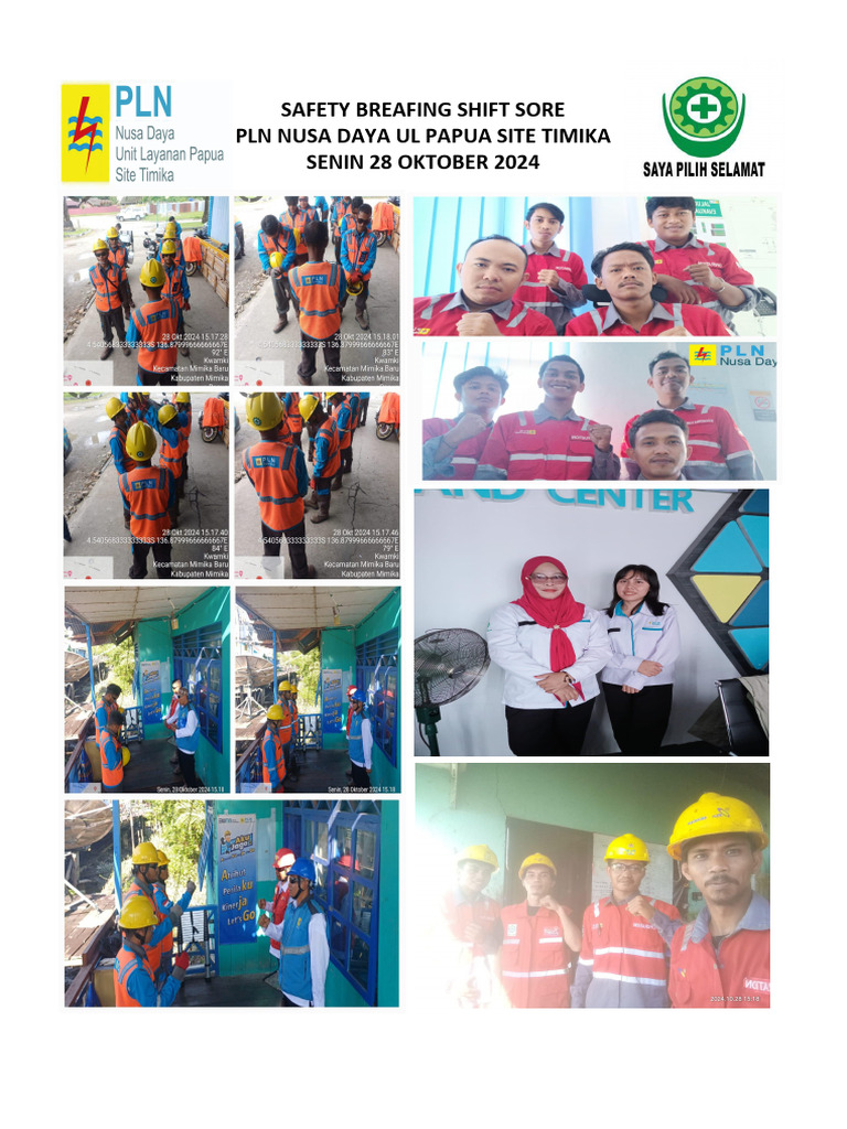 SAFETY BREAFING SHIFT SORE 28 OKT 2024 | PDF