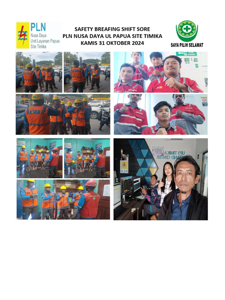 Safety Breafing Shift Sore 31 Okt 2024 | PDF