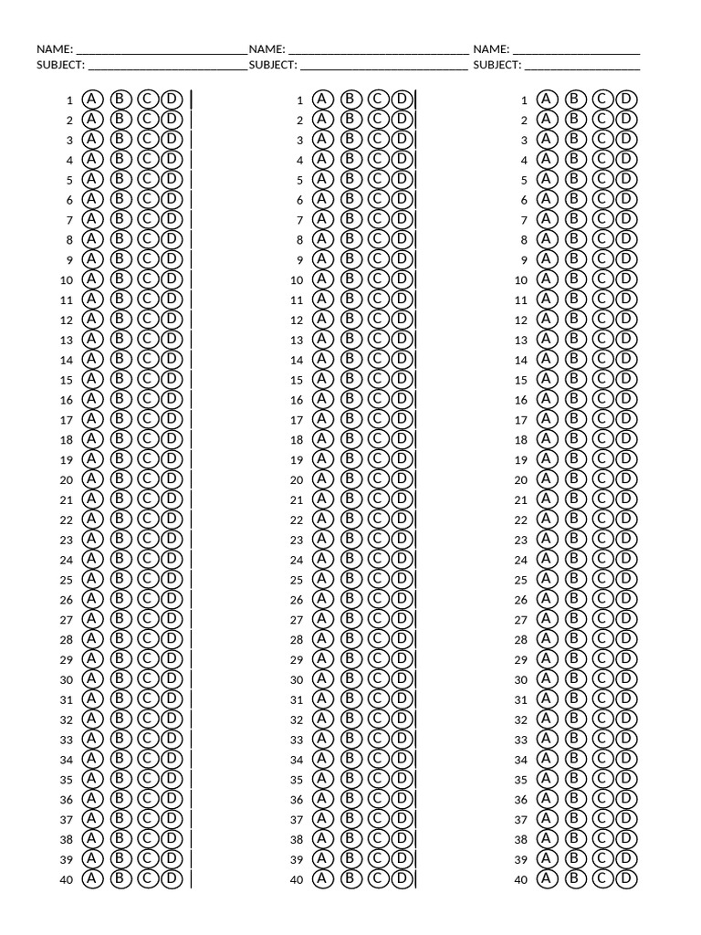 Answer Sheet Shading | PDF