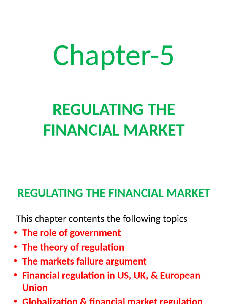 Financial Market Regulation Guide | PDF | Externality | Market Failure