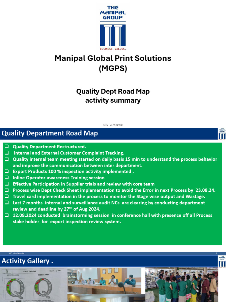Quality Road Map Activity | PDF