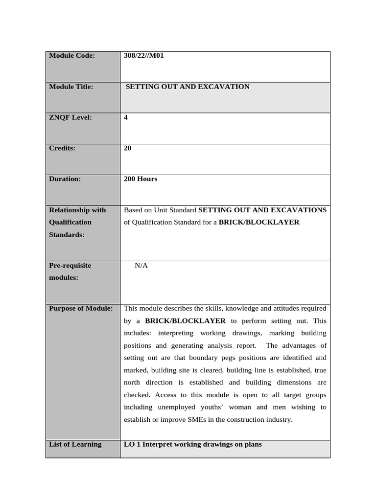 Setting Out and Excavation for Bricklayers | PDF | Trigonometry | Area