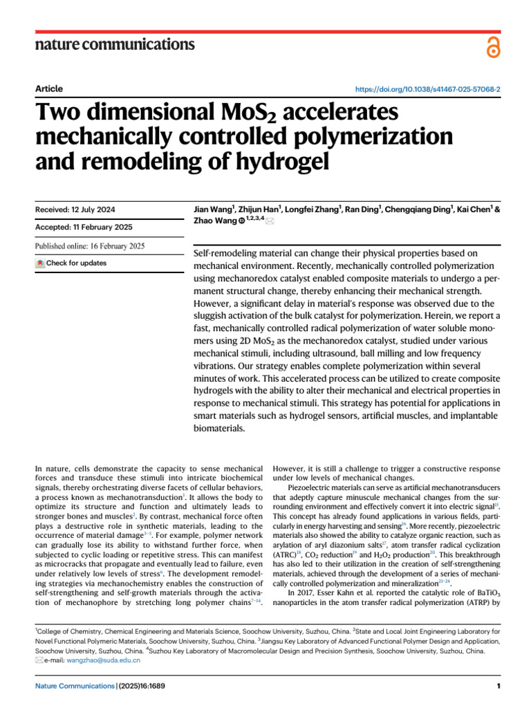 nat com papers | PDF | Deformation (Engineering) | Gel