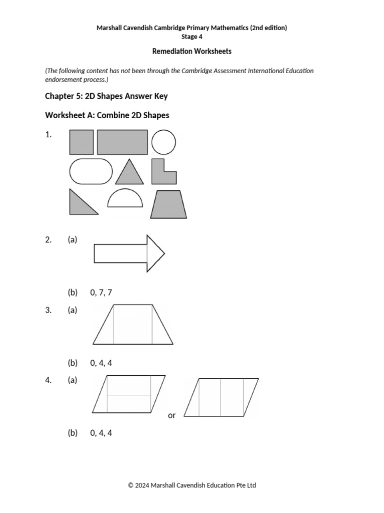 MCE Cambridge Primary Maths 2E Stage4 RM C05 Answer | PDF | Mathematics