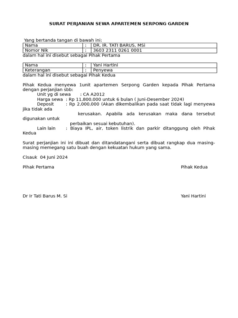 Sewa Apartemen Serpong Garden | PDF