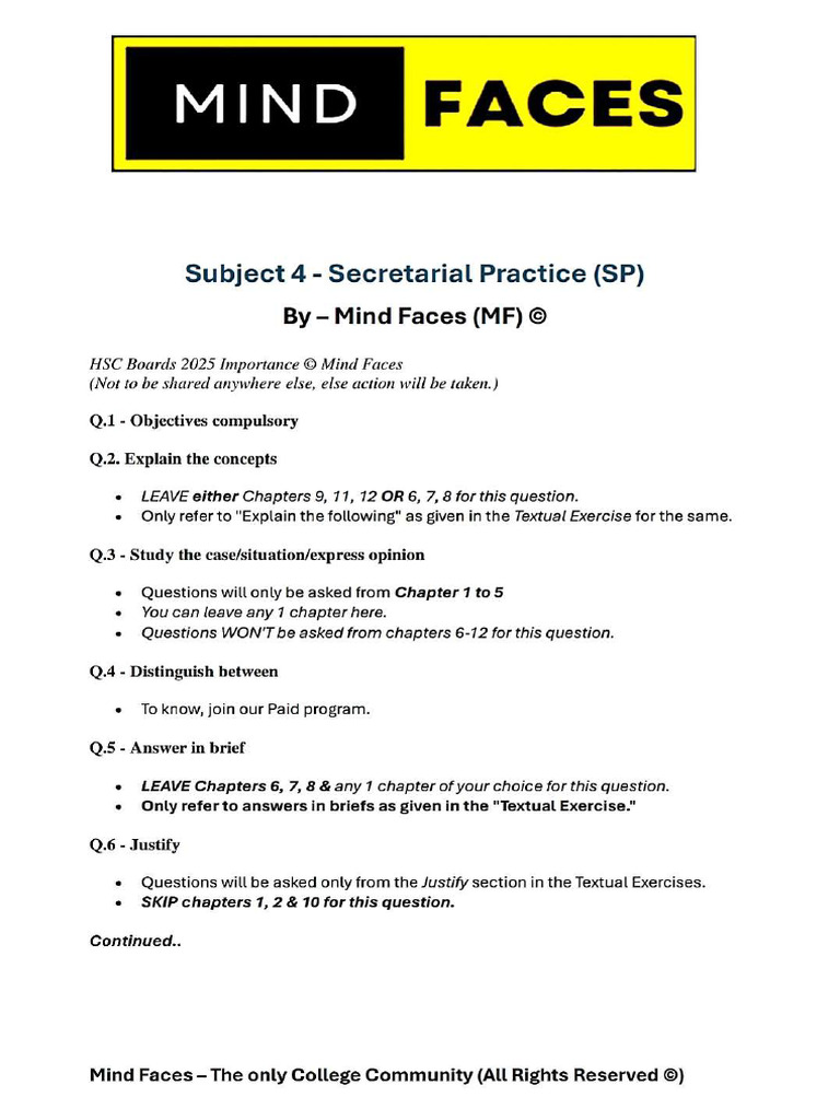 Mind Faces - S.P Overview | PDF