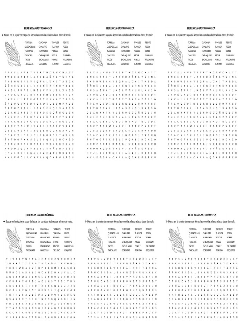 Sopa de Letras de Los Elotes | PDF