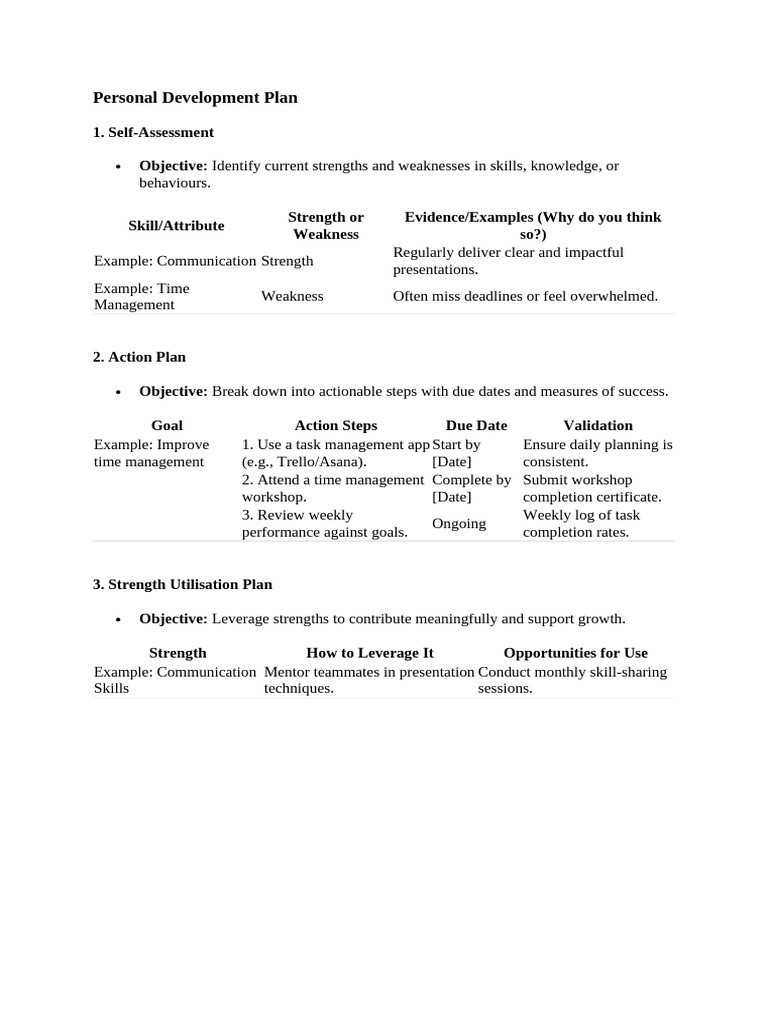 Personal Development Plan | PDF