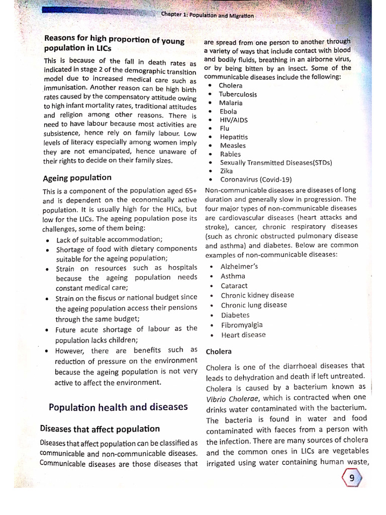 A_Level_Geography_POPULATION & DISEASES | PDF