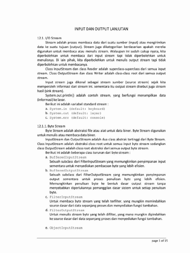 Input Dan Output (Lanjutan) . | PDF