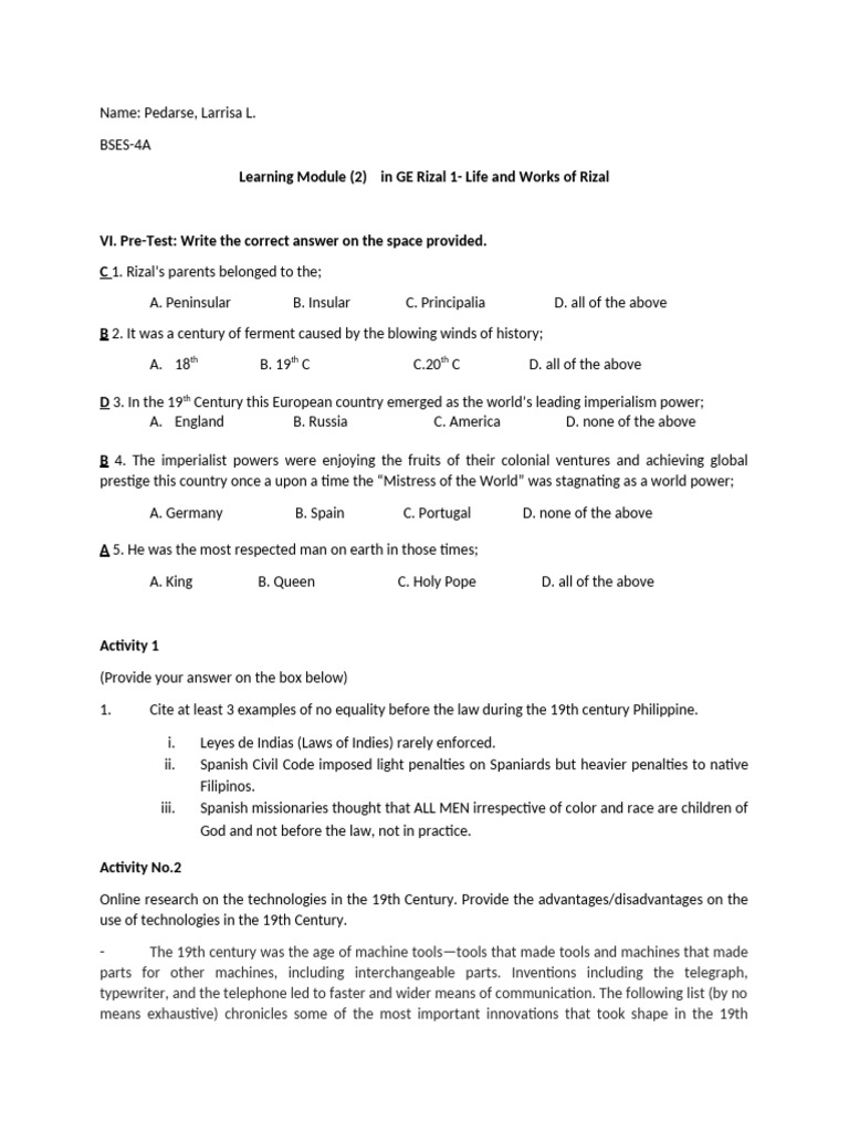 Mod2-Answer | PDF | Industrial Revolution | Imperialism
