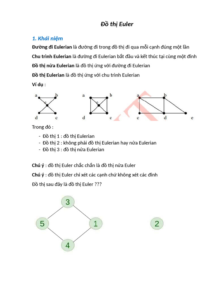 1. Đồ thị Euler | PDF