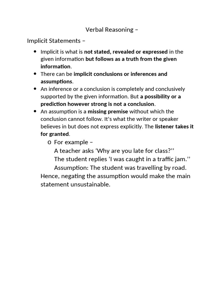 Implicit Statements | PDF