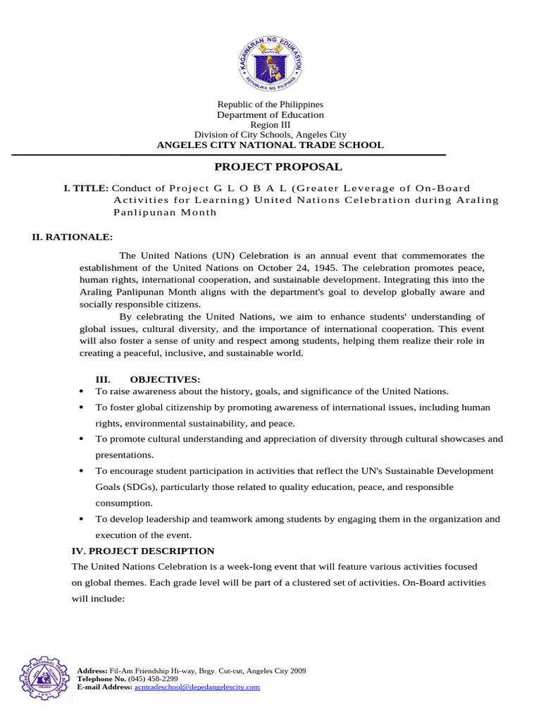 Project Proposal For AP Month | PDF | Sustainability | United Nations