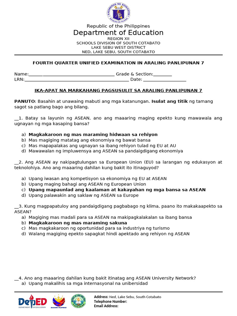 Unified Exam | PDF