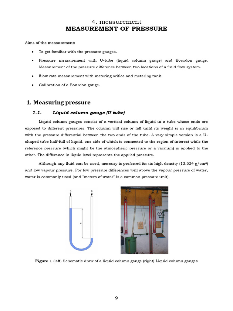 IME4 Pressure and Flow Rate | PDF | Pressure Measurement | Calibration