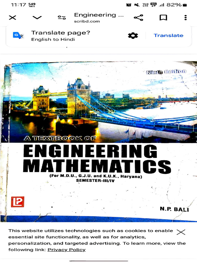 Engineering Mathematics Textbook for Haryana | PDF