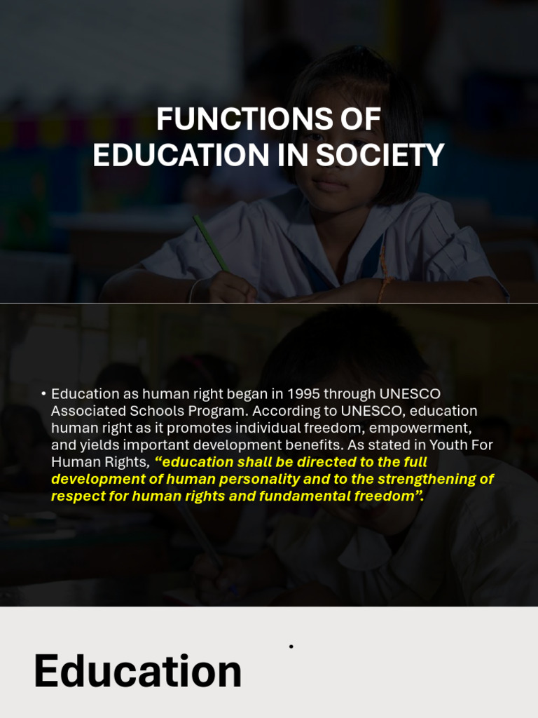 Functions of Education in Society | PDF | Economies