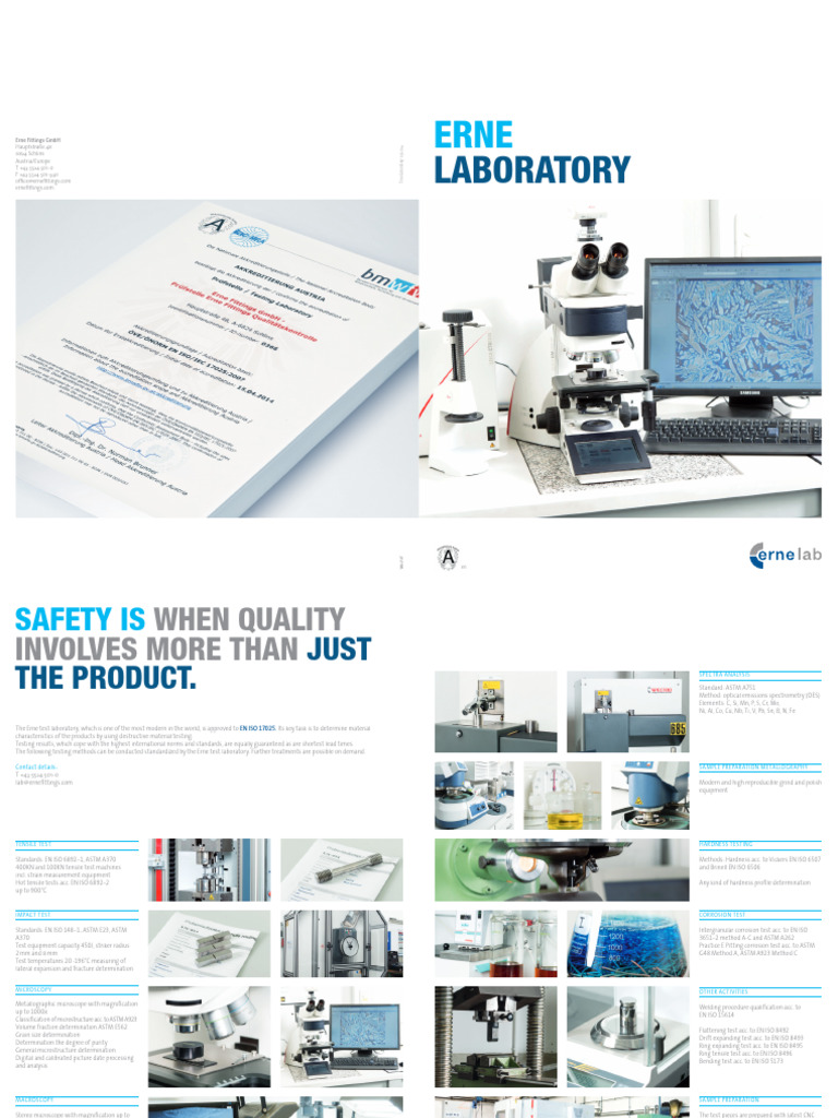 Erne Laboratory Material Testing Services | PDF | Metals | Mechanical ...