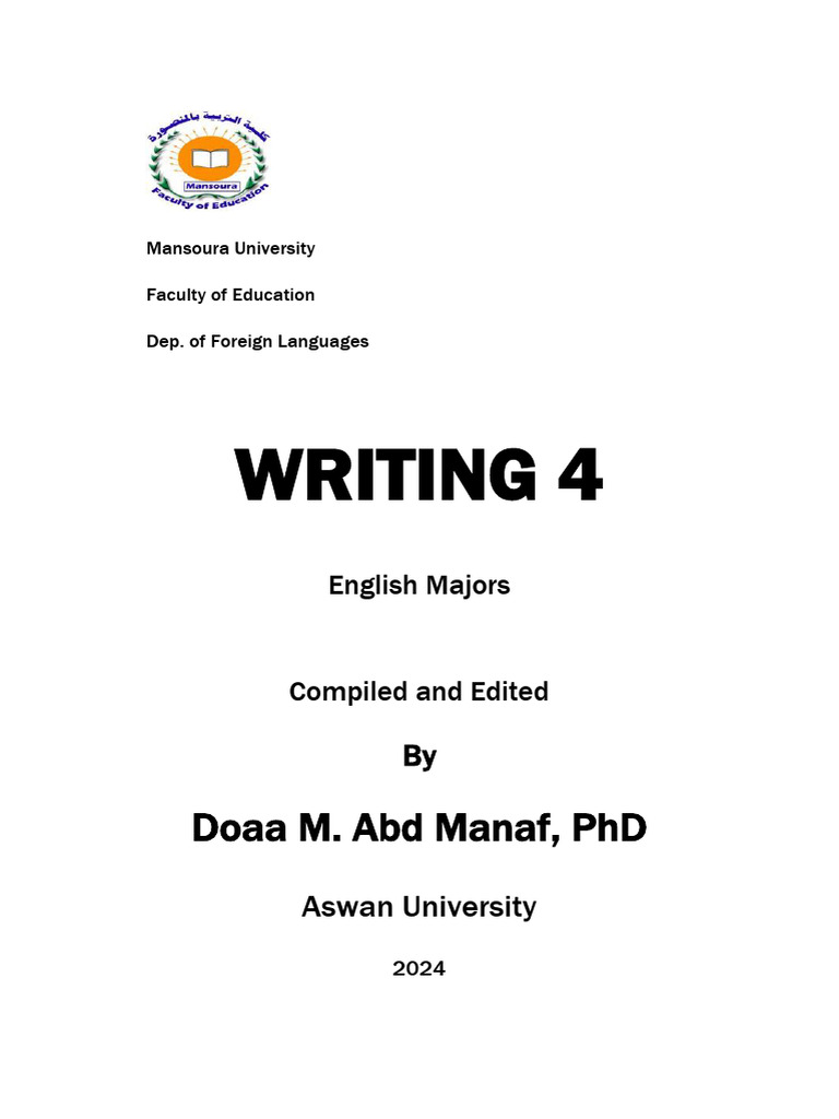 E427 Writing 4 Major, Second Semester 2023-2024 | PDF | Paragraph | Essays