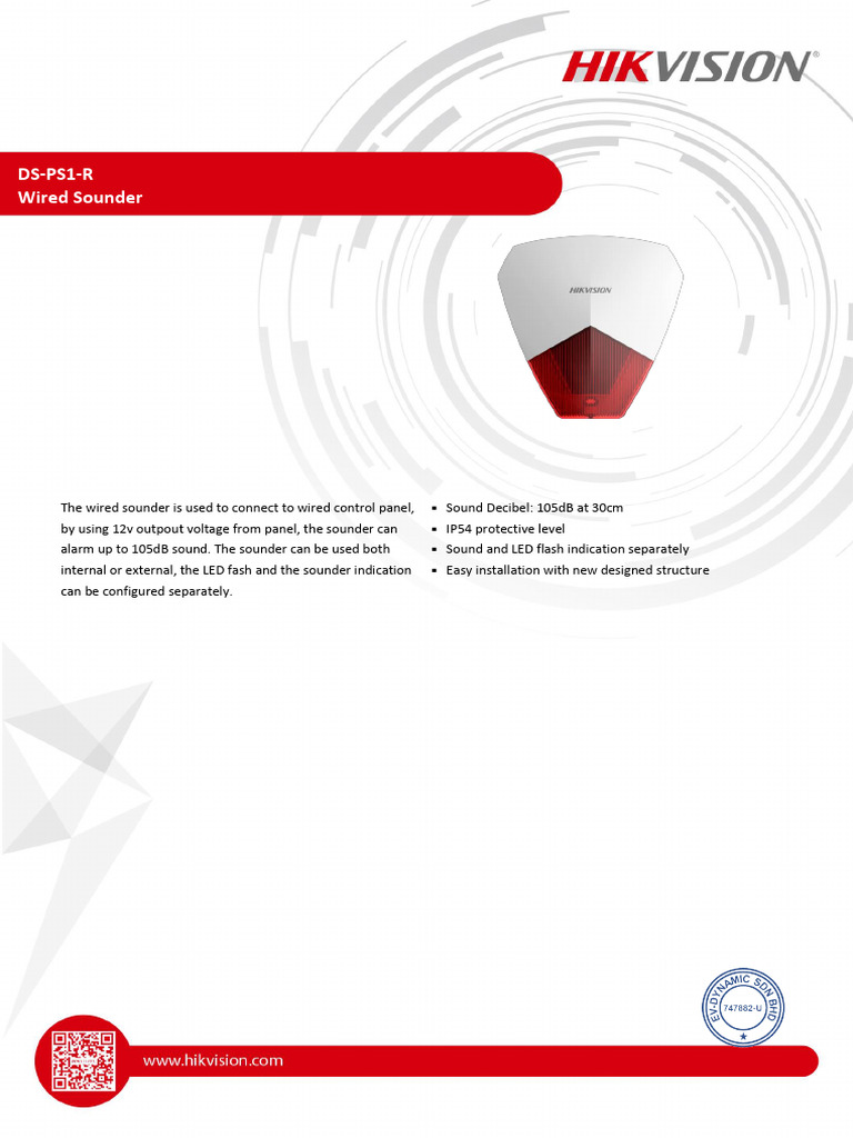 Strobe Light - Hikvision DS-PS1-R | PDF