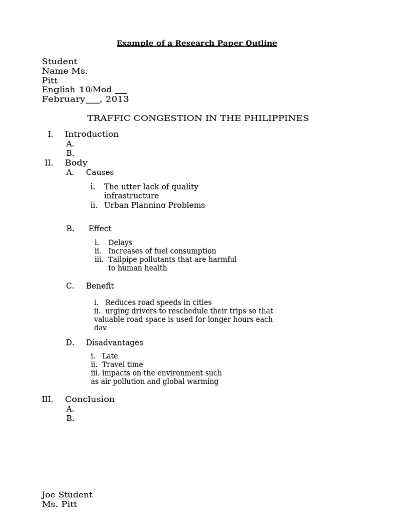 Plain Research Paper Outline | PDF