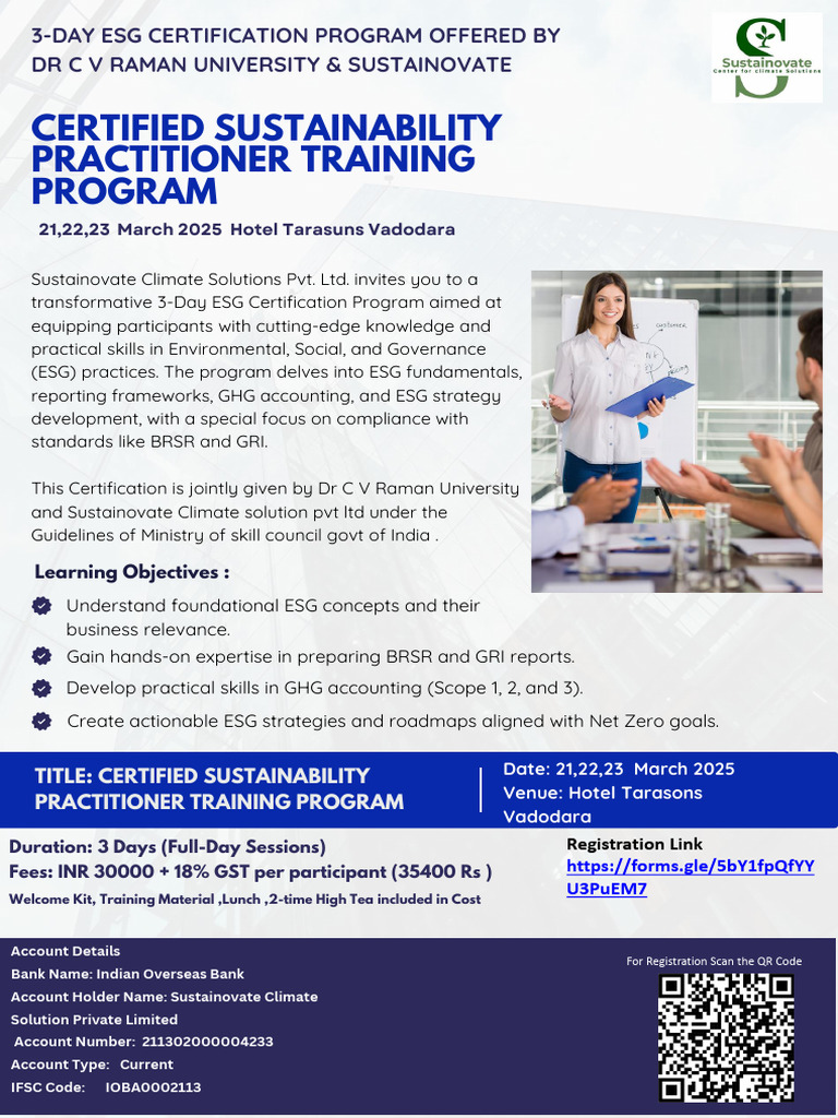 Certifed ESG Professional Certification Program 21-23 March 2025 ...