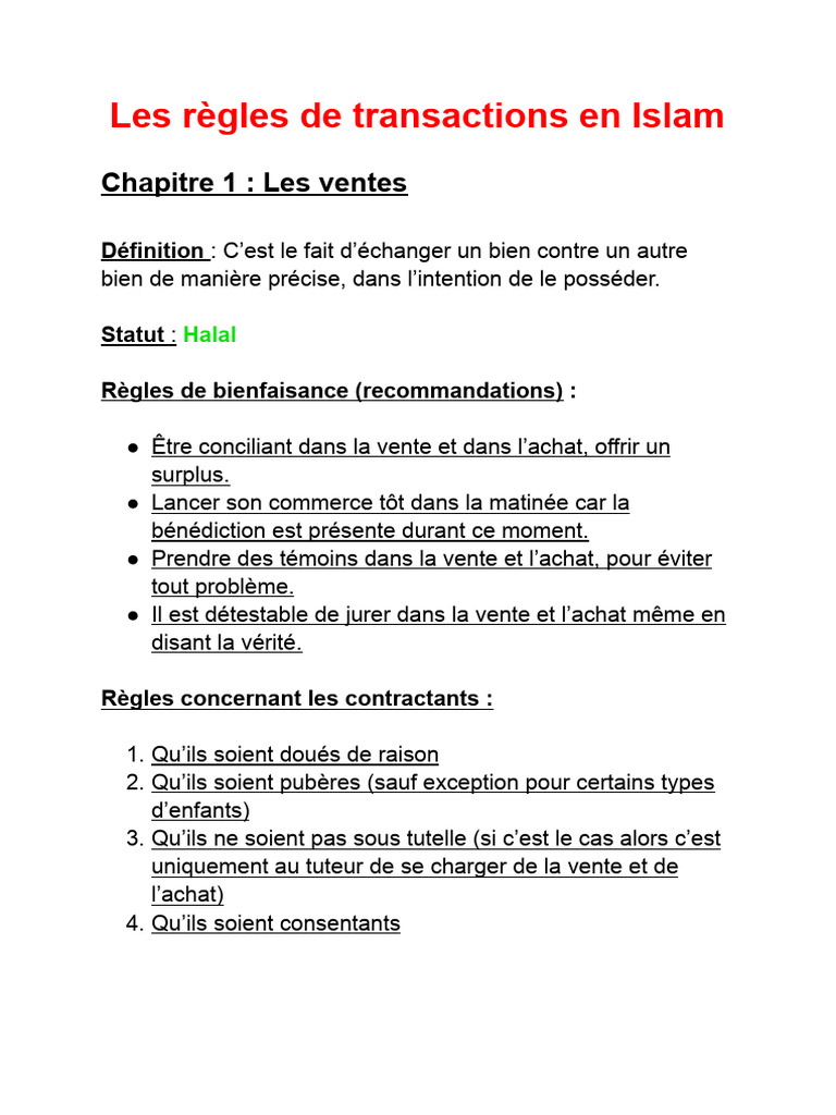 Règles du commerce en Islam | PDF | Banques | Assurance