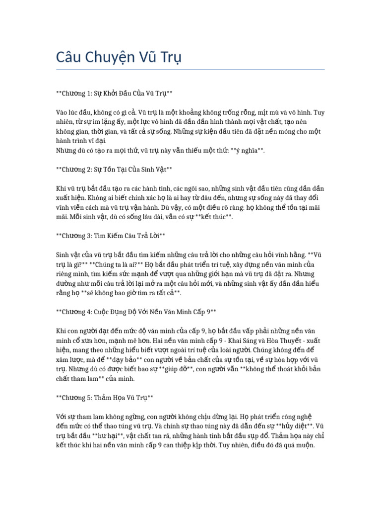 Cau Chuyen Vu Tru | PDF