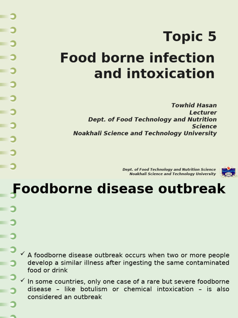 Topic 5 | PDF | Foodborne Illness | Food Safety
