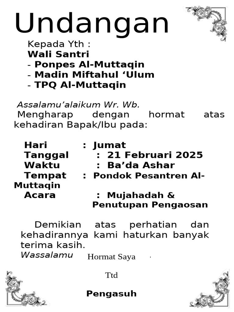 Undangan Isi 4 | PDF