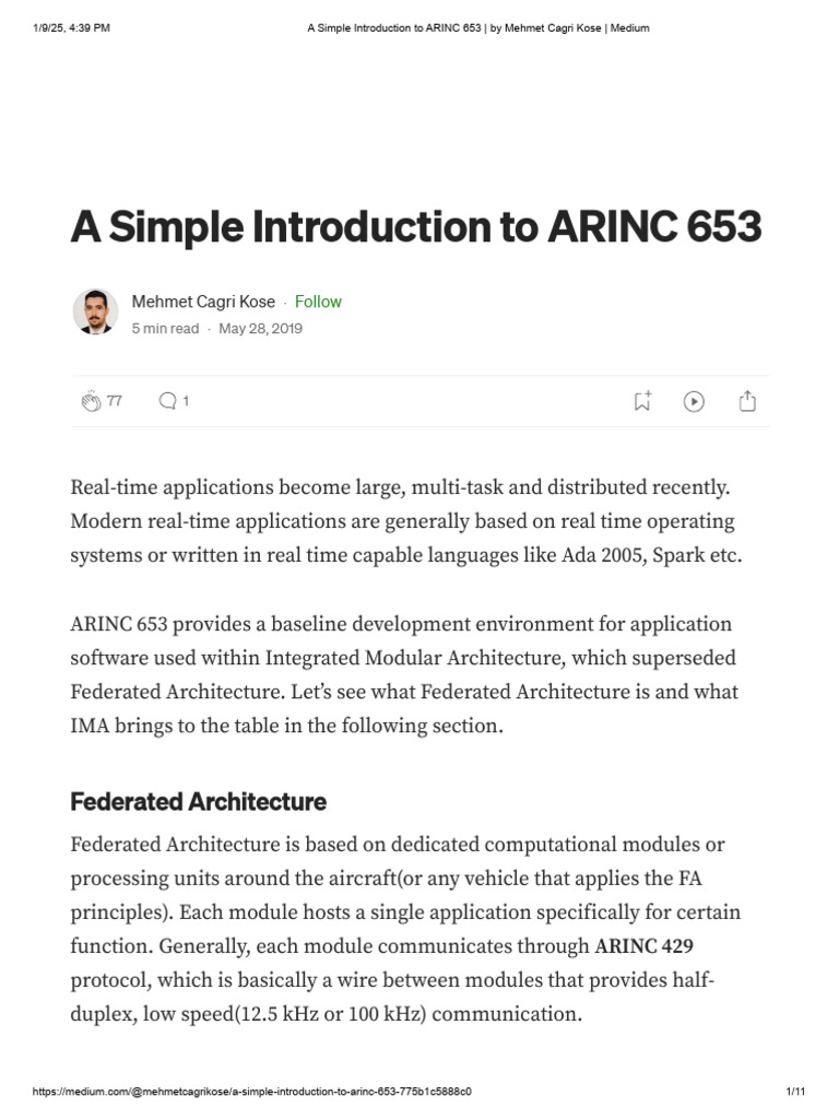 A Simple Introduction To ARINC 653 | PDF | Modular Programming | Computer Architecture