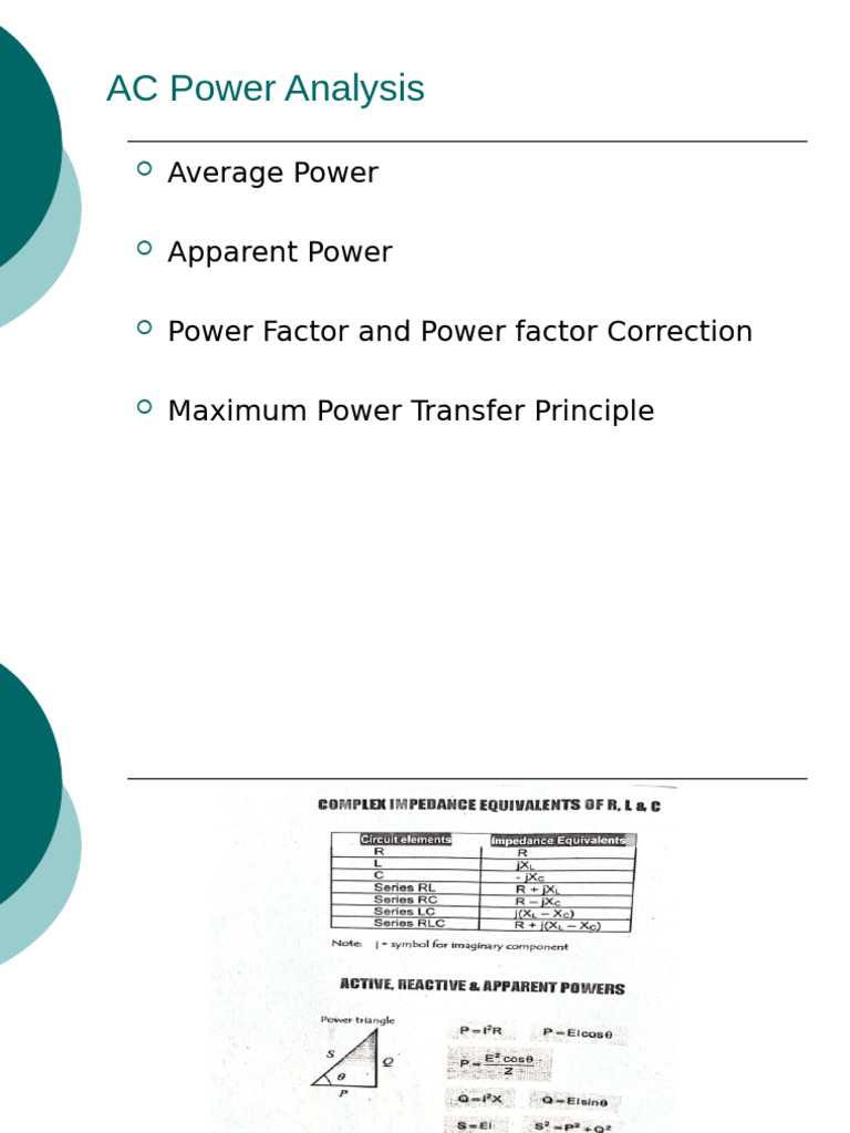 AC Circuit Power Analysis | PDF | Ac Power | Electrical Network