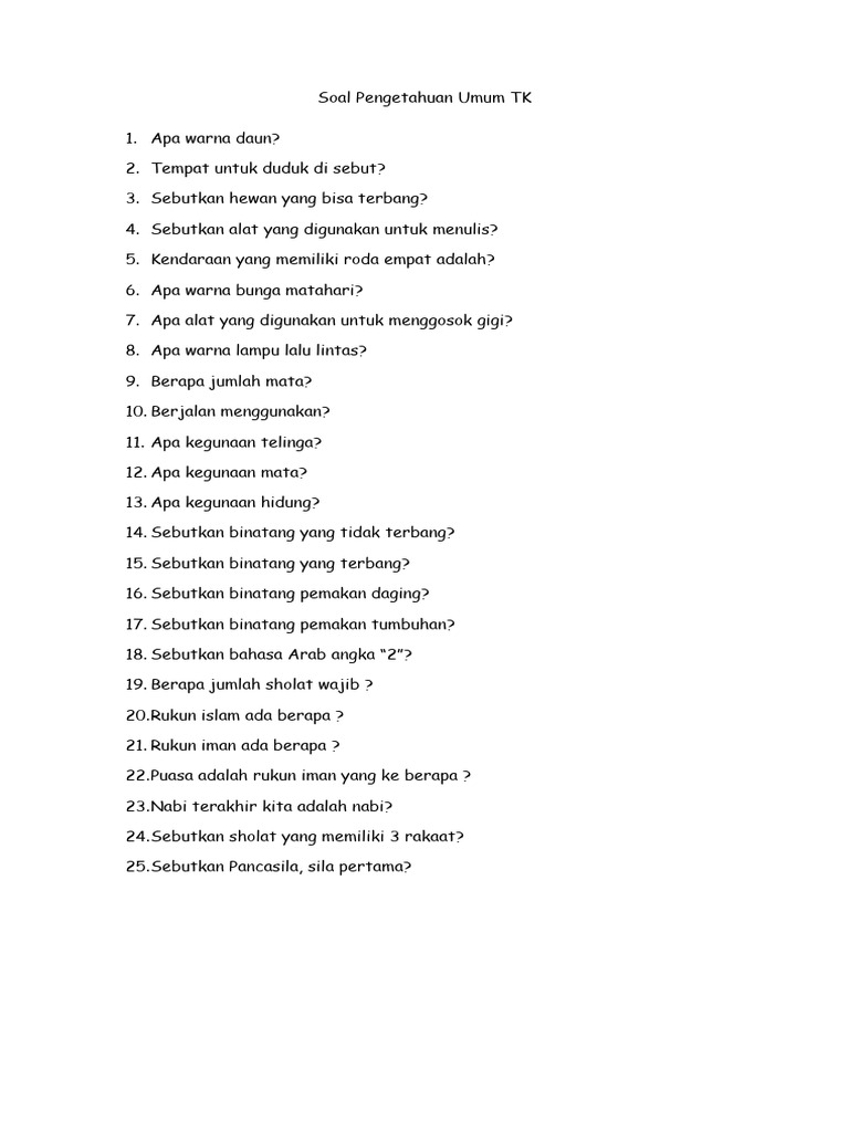 Soal Lomba Calistung | PDF