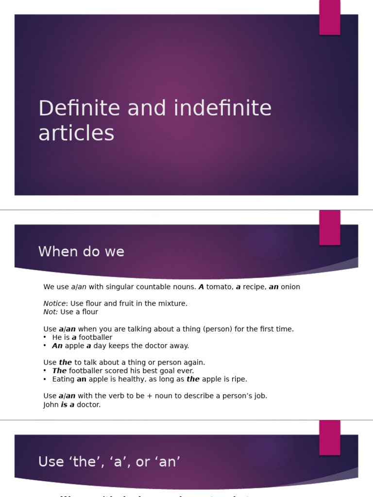 Definite and Indefinite | PDF | Noun | Western Cuisine