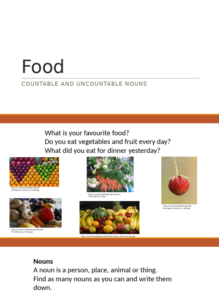 Countable and Uncountable | PDF | Foods | Cuisine