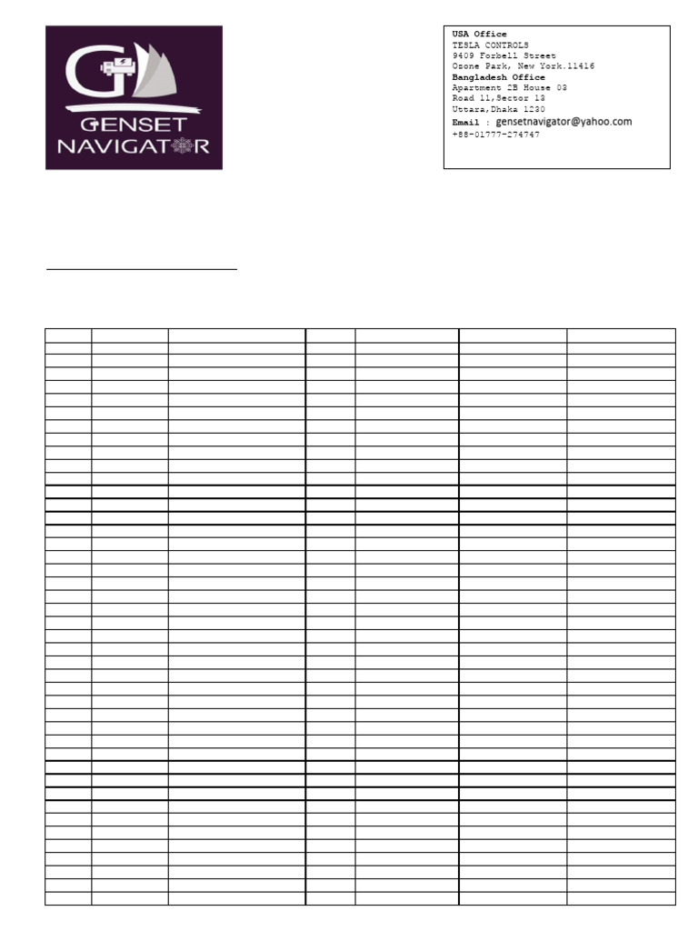 Spare Parts of Generator USD | PDF | Mechanical Engineering ...