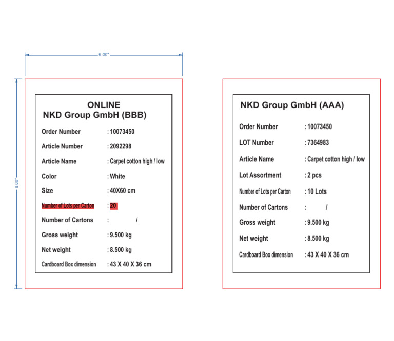PO 10073450 - Shipping Marking | PDF