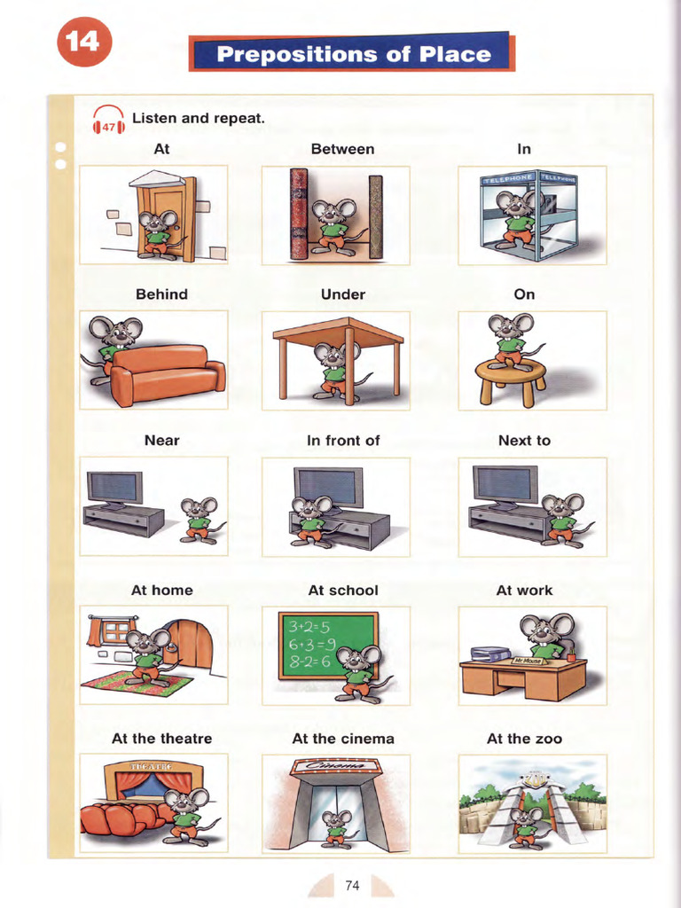 Prepositions of Place Practice Exercises | PDF