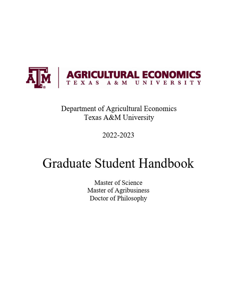 2022 2023 Graduate Handbook Revised 10 19 2023 On Website | PDF ...