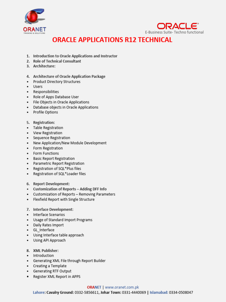 Oracle R12 Techno Funtional | PDF | Databases | Oracle Corporation