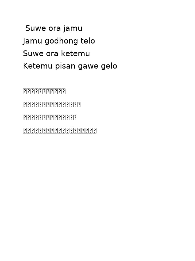Aksara Suwe Ora Jamu | PDF